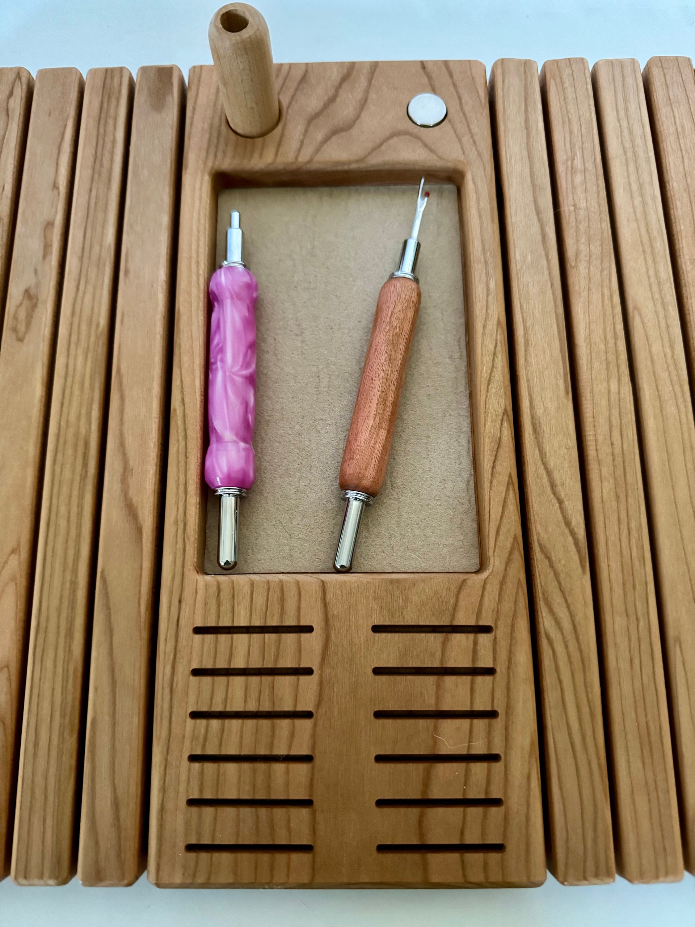 Hand Crafted Adjustable Cherry Wood Sewing Arm Tray: Couch Organizer ...
