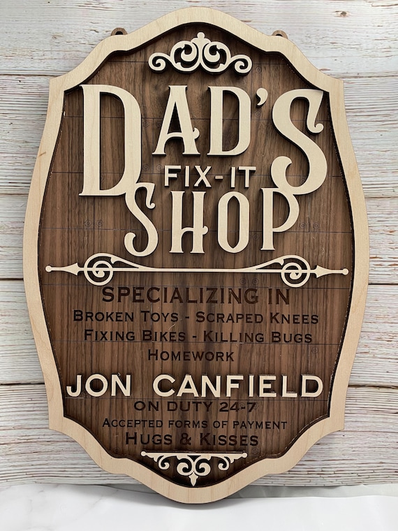Fix-it Shop Sign/plaque Dad's Papa's Daddy's - Etsy