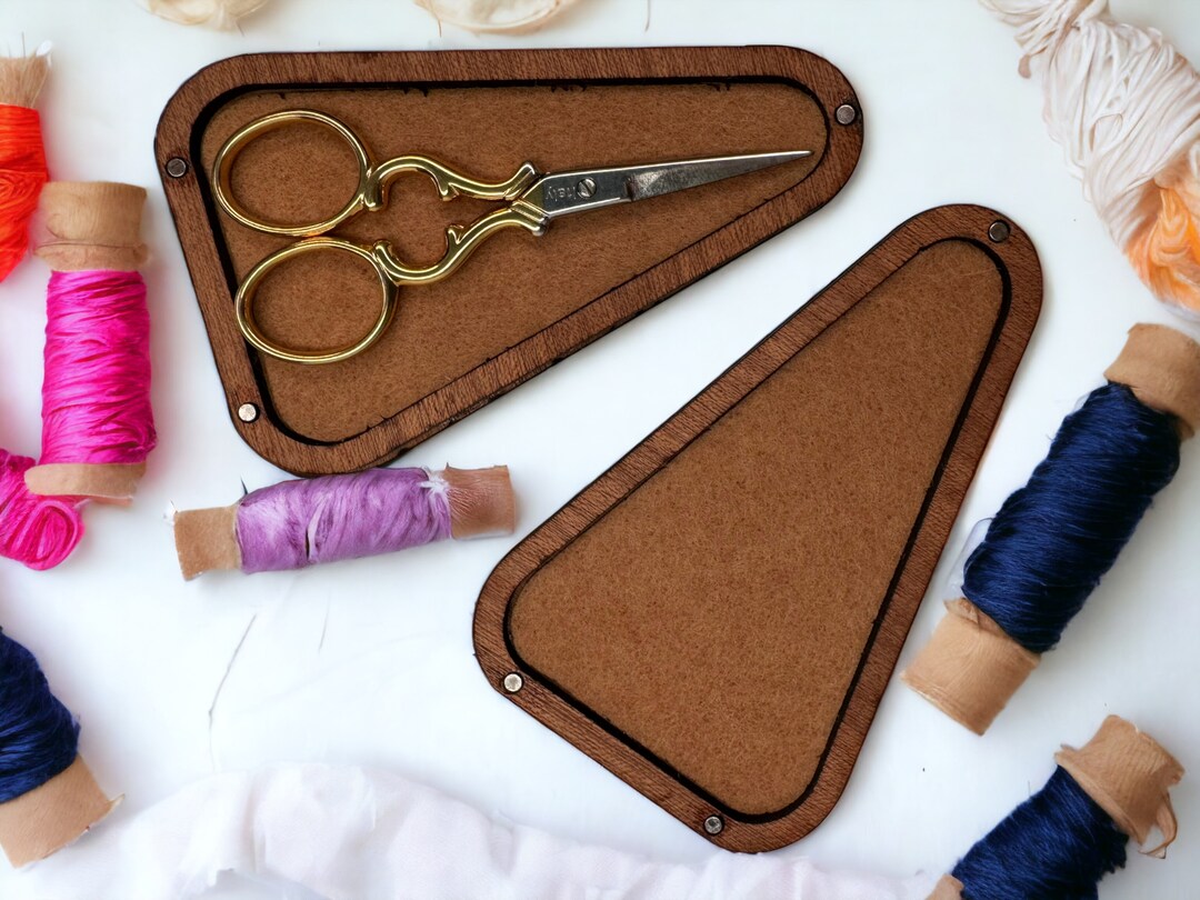 Embroidery Scissor Case, Scissor Case for Needlework, Wood Scissor Case ...
