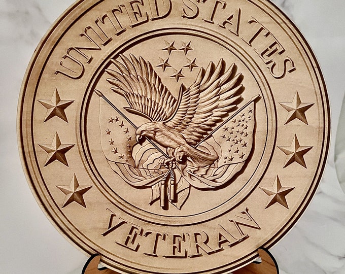US Veteran Emblem Digital File 3D Illusion for Laser - Etsy