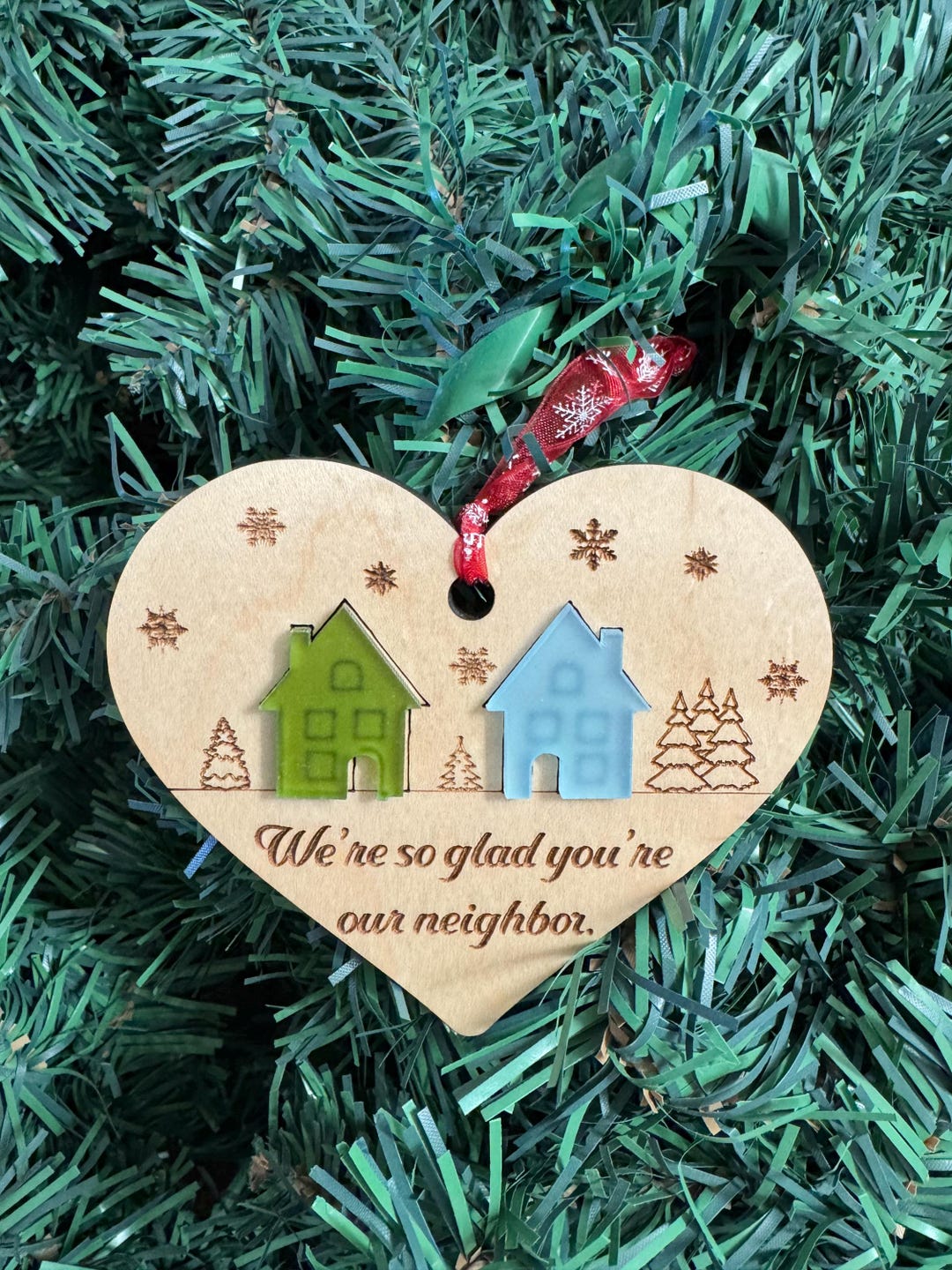 Christmas Ornament SVG File: Neighbor Gift, Laser Cut Decoration ...