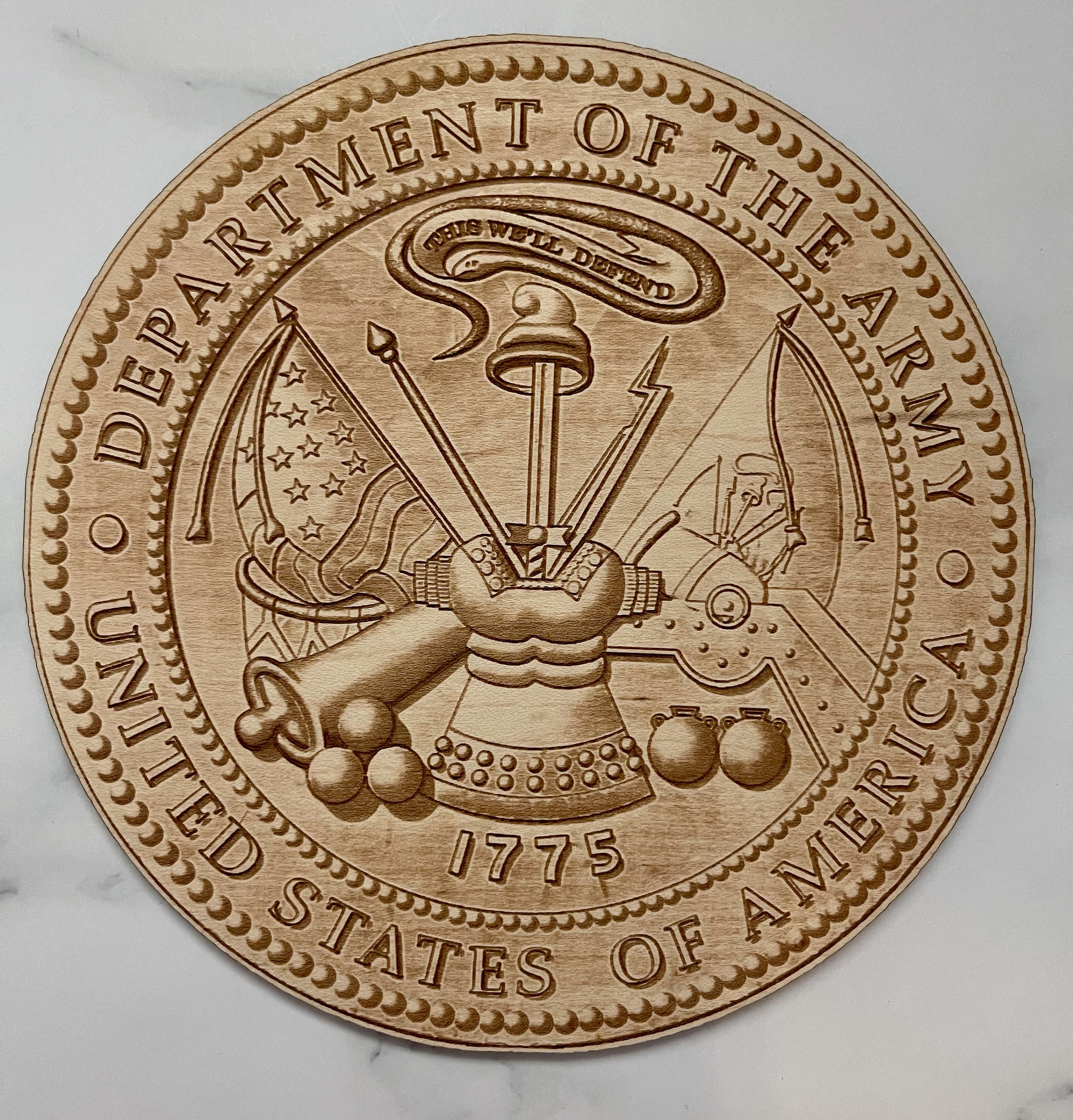 US Army Emblem 3D Illusion Laser Engraved | Etsy