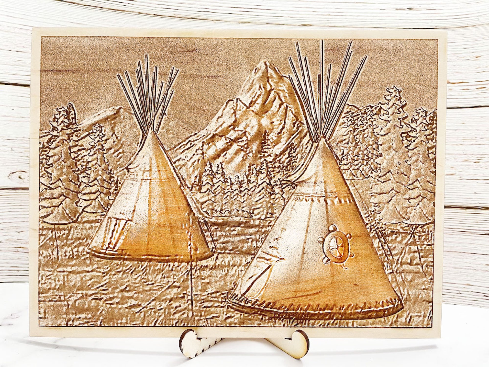 Native American - Tepees Digital File, 3D Illusion for Laser Engraving ...