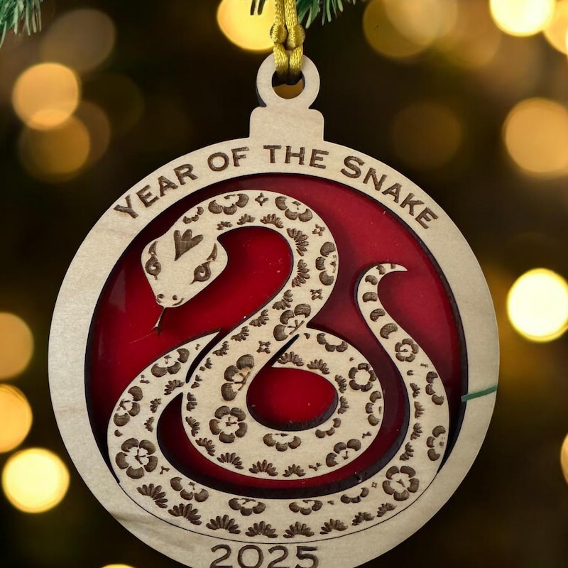 Wood Snake With Symbols - Etsy