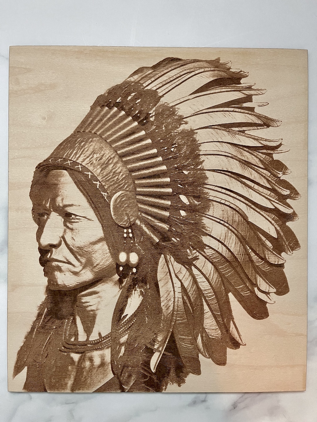 Native American - Sitting Bull - Digital File, 3D Illusion for Laser ...