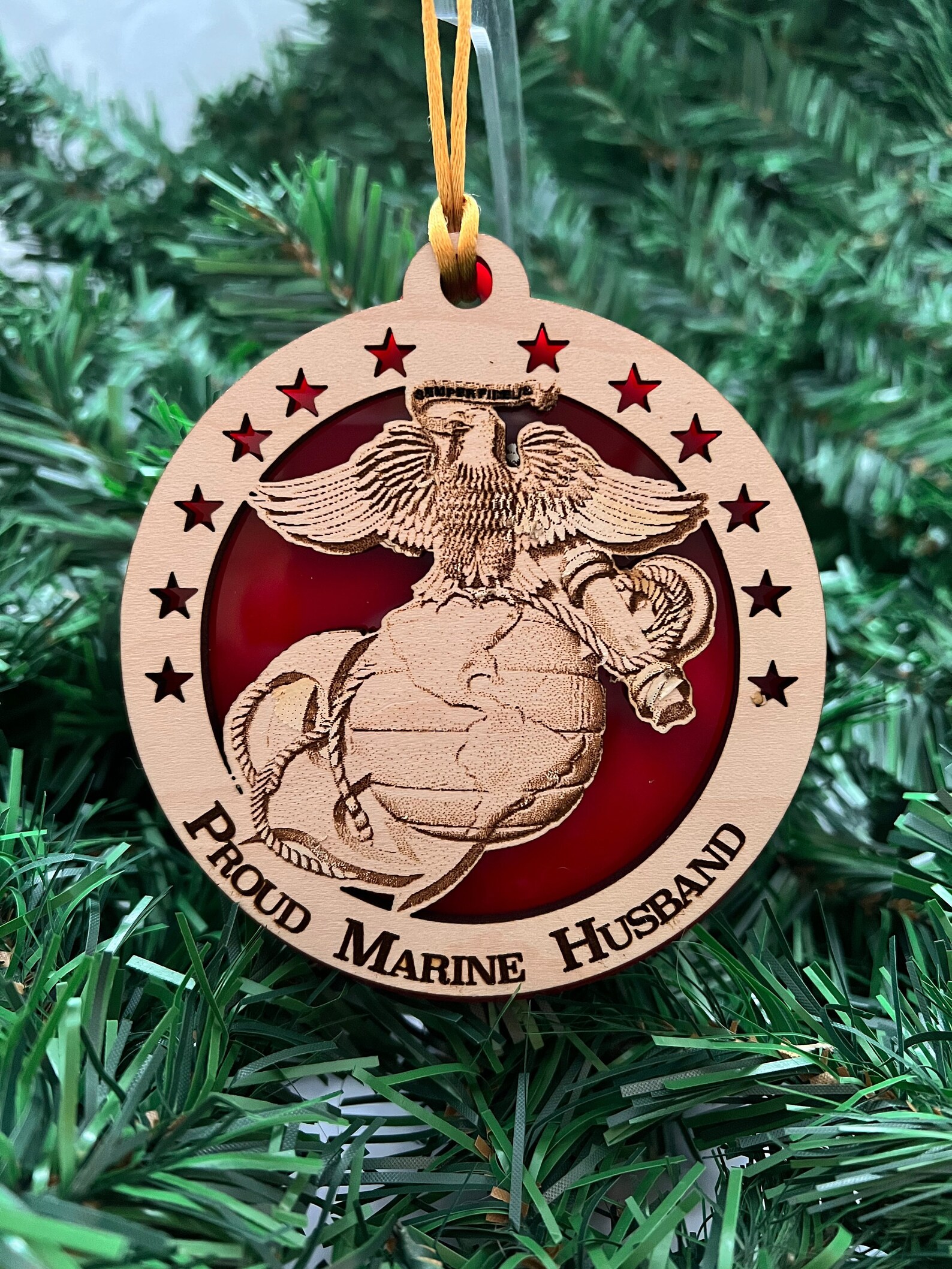 Proud Marine Wife/husband USMC Marine Corps Emblem Ornament | Etsy