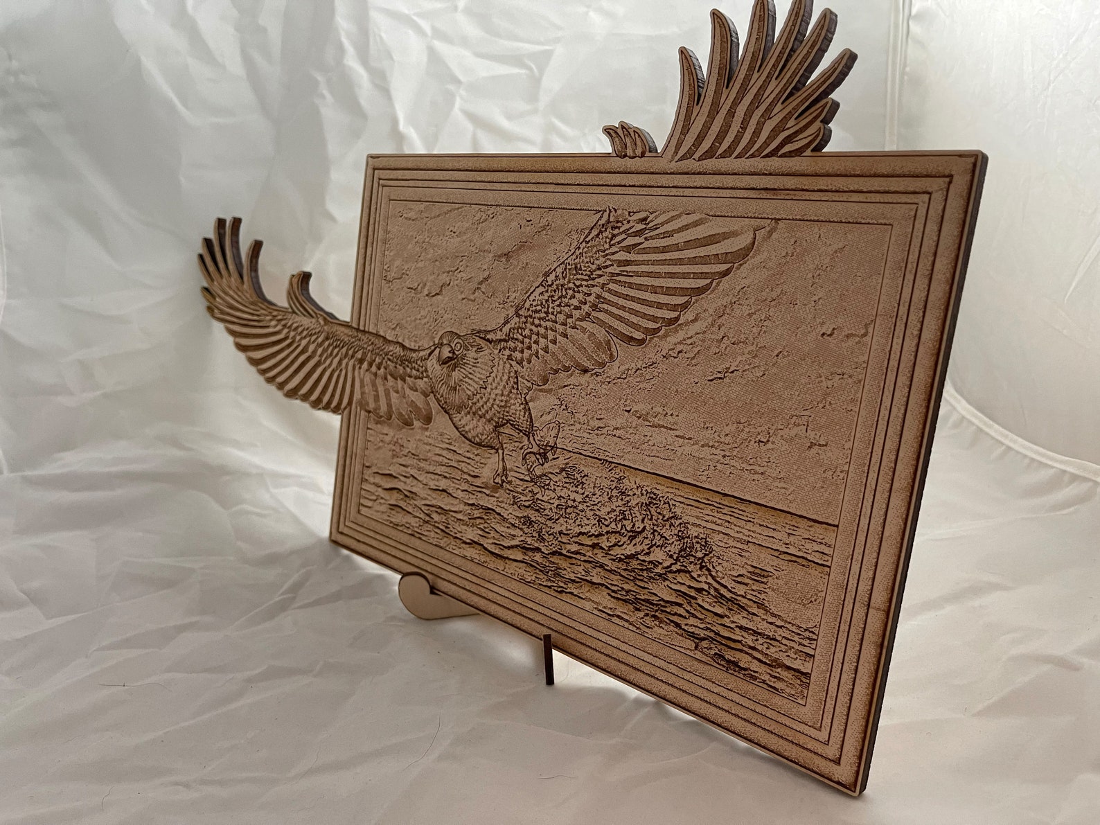 Eagle With Fish - 3D Illusion Digital File for Laser Engraving - Etsy