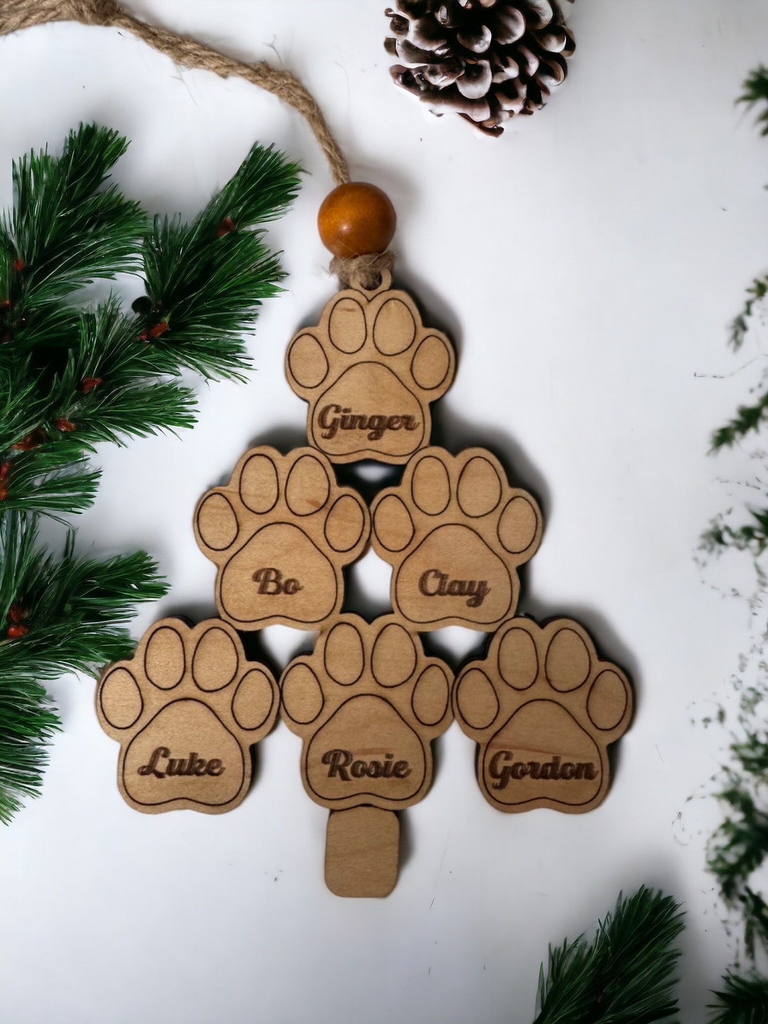 Personalized Dog Paw Christmas Tree Ornament (digital Download) - Etsy