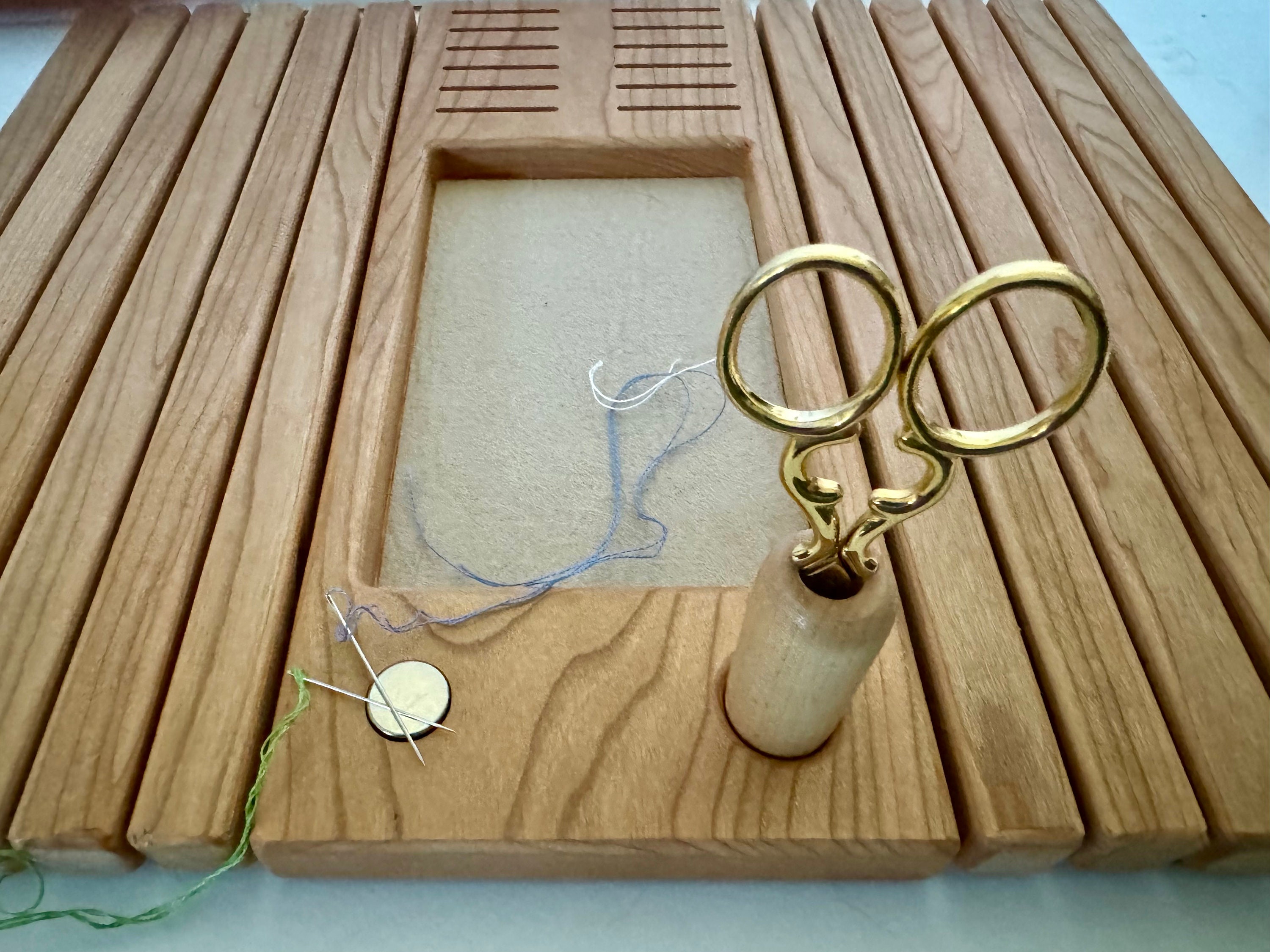 Hand Crafted Adjustable Cherry Wood Sewing Arm Tray: Couch Organizer ...