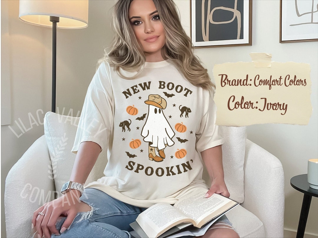 Boot Scootin Spooky, New Boot Spookin, Halloween Shirt, Cowgirl Ghost ...