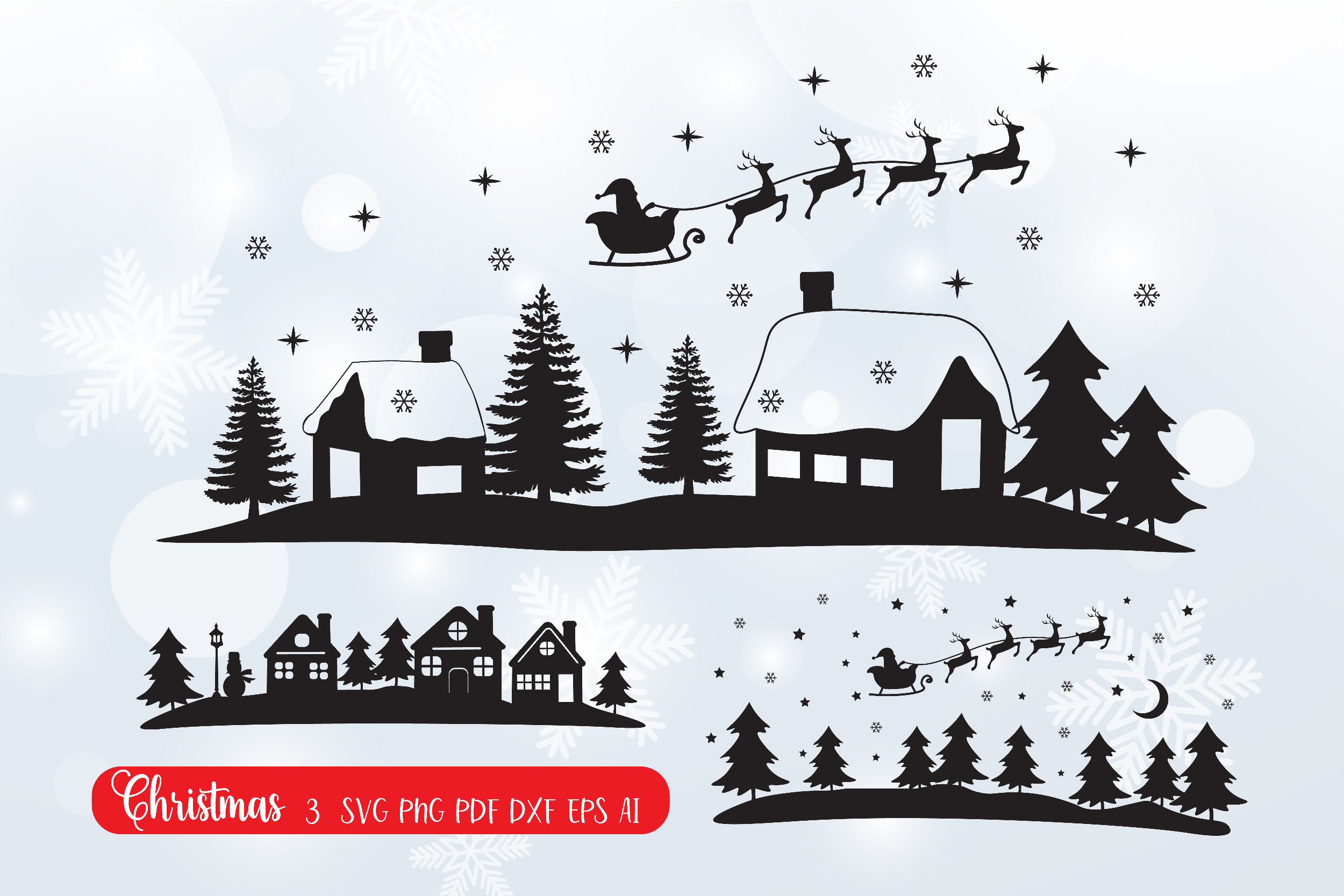 Christmas Village Svg, Christmas Scene Svg, Christmas Svg, Santa Flying ... Christmas Village Svg, Christmas Scene Svg, Christmas Svg, Santa Flying ...