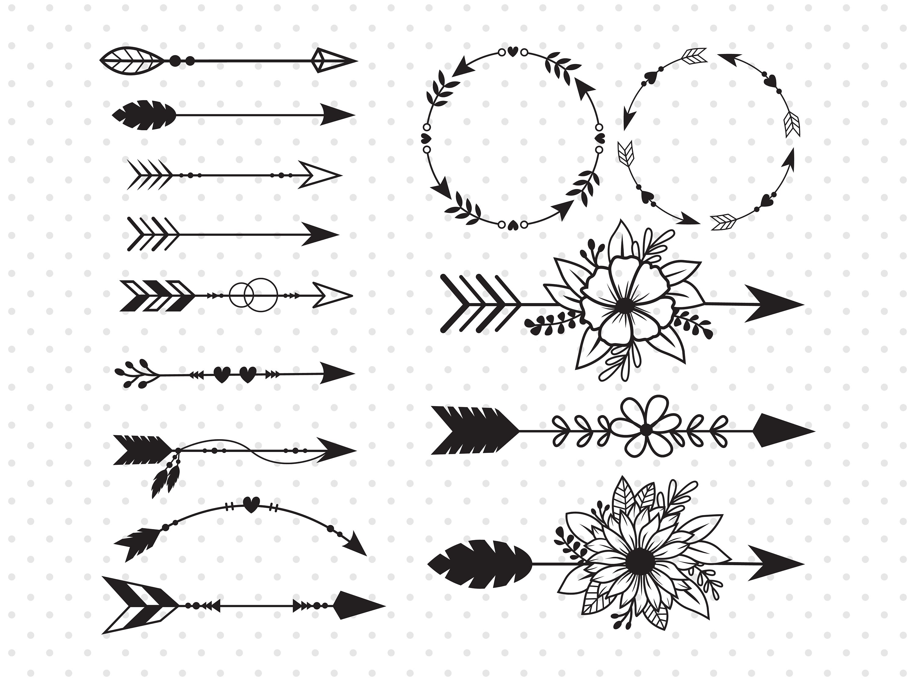 Arrow Svg Bundle Arrow Svg Cut Files Arrows and Flowers Svg - Etsy