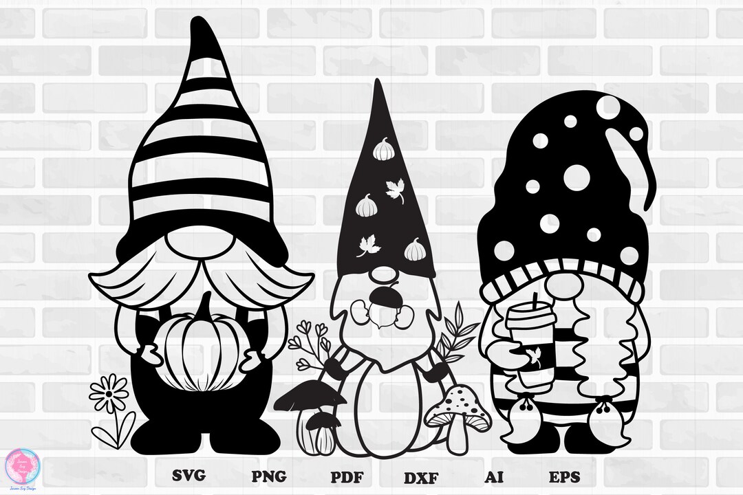 Fall Gnome Svg, Gnome Family. Gnome Clipart, Pumpkin Svg, Gnome Svg ...