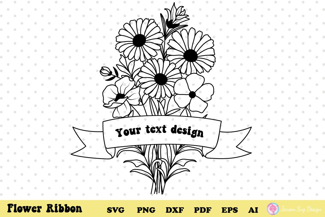 Flower Svg, Flower Ribbon Banner Svg, Flower Border Svg, Sunflower Svg ...