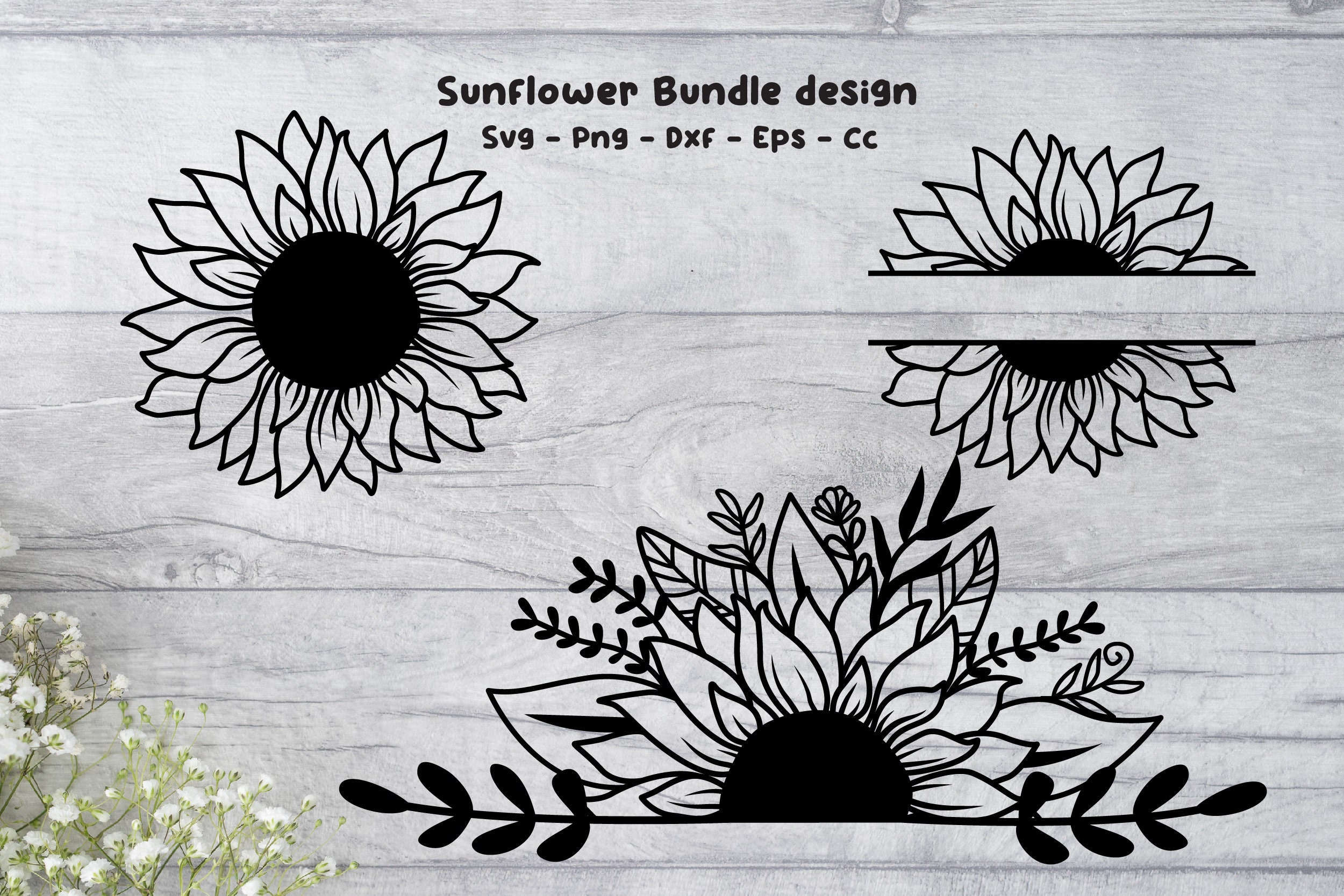 Sunflower Svg, Flower Bundle, Flower Svg Shirt, Sunflower Svg Bundle ...