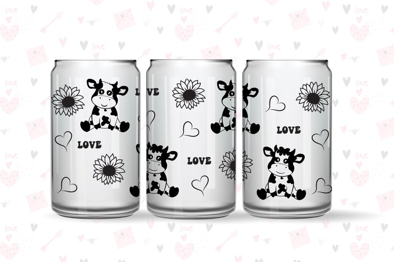 Cow Can Glass Wrap Svg Cute Cow Svg Animal Print Svg 16oz - Etsy