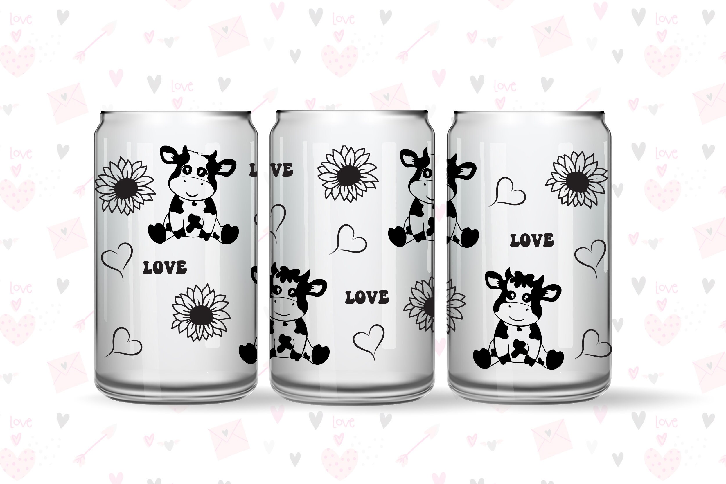 Cow Can Glass Wrap Svg Cute Cow Svg Animal Print Svg 16oz - Etsy