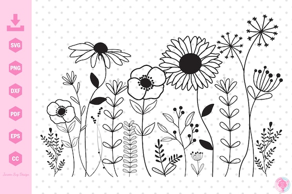 Wildflowers Svg Flower Svg Wild Flower Svg Flower Svg for | Etsy