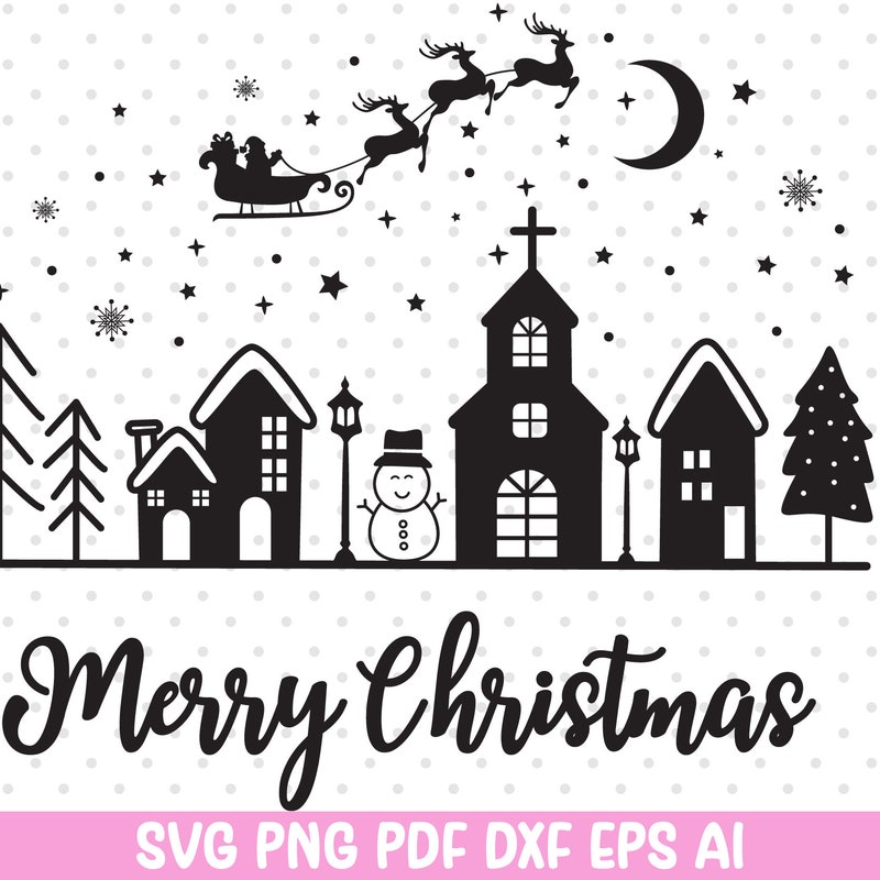 Christmas Town Svg - Etsy