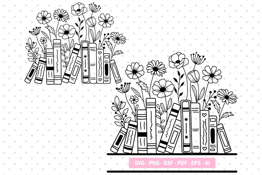 Book Flower Svg Design, Book Svg, Floral Book Svg, Reading Book Svg ...