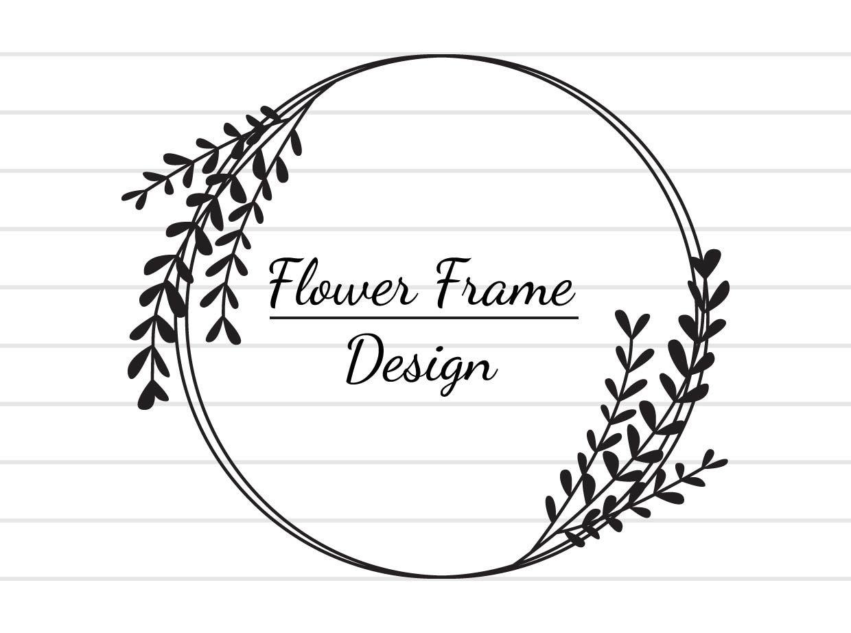 Flower Border Svg Flower Frame Svg Frame Cricle Wreath - Etsy