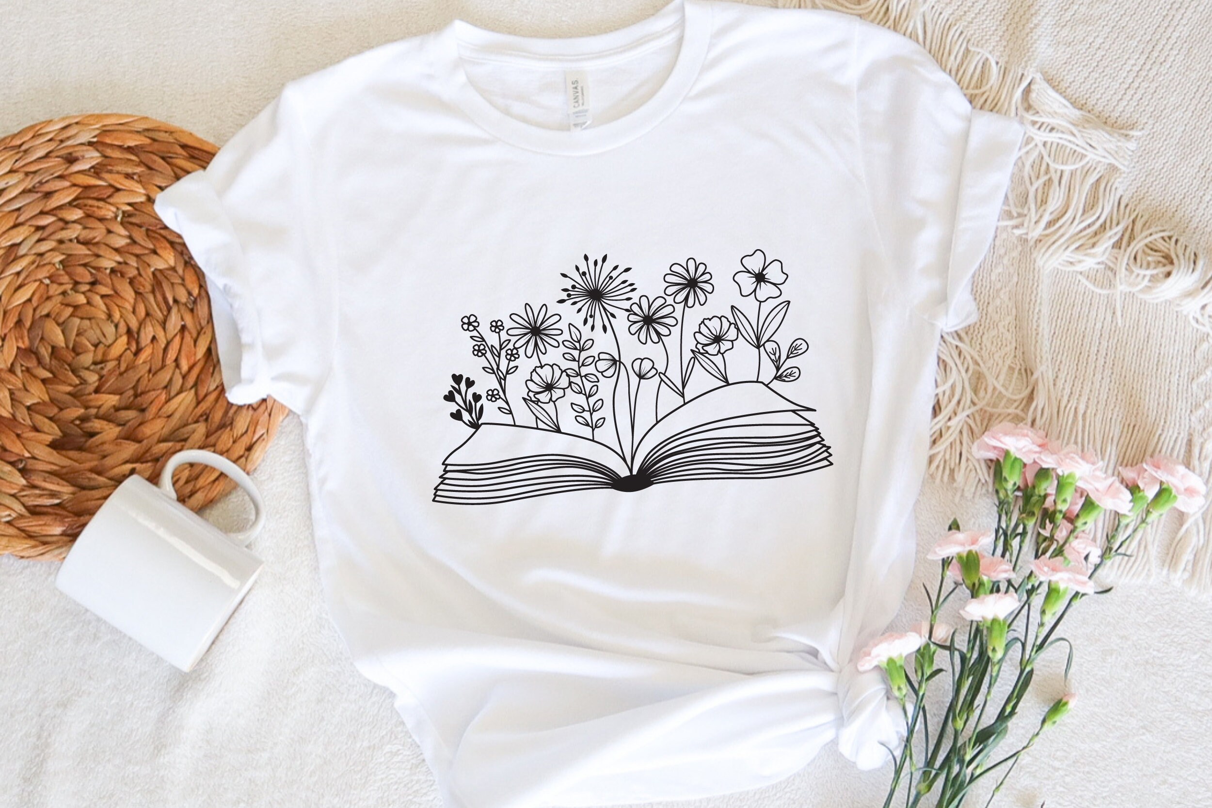 Flower Book Svg, Flower Svg, Book With Flower,reading Svg,flower Book ...