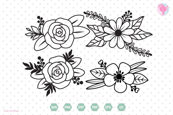 Flower Svg Bundle Flower Svg Flower Bouquet Svg Flowers | Etsy