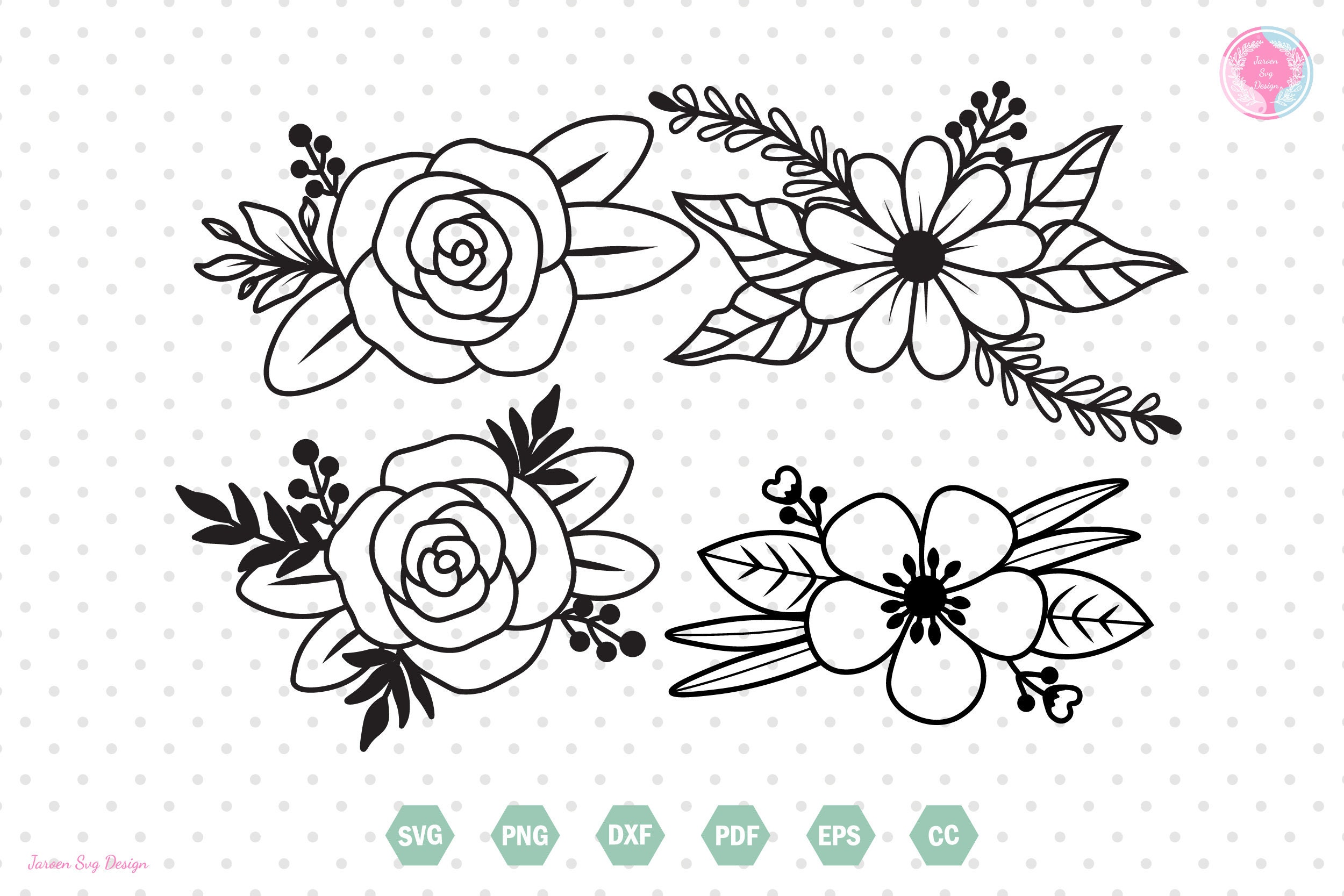 Flower Svg Bundle Flower Svg Flower Bouquet Svg Flowers - Etsy