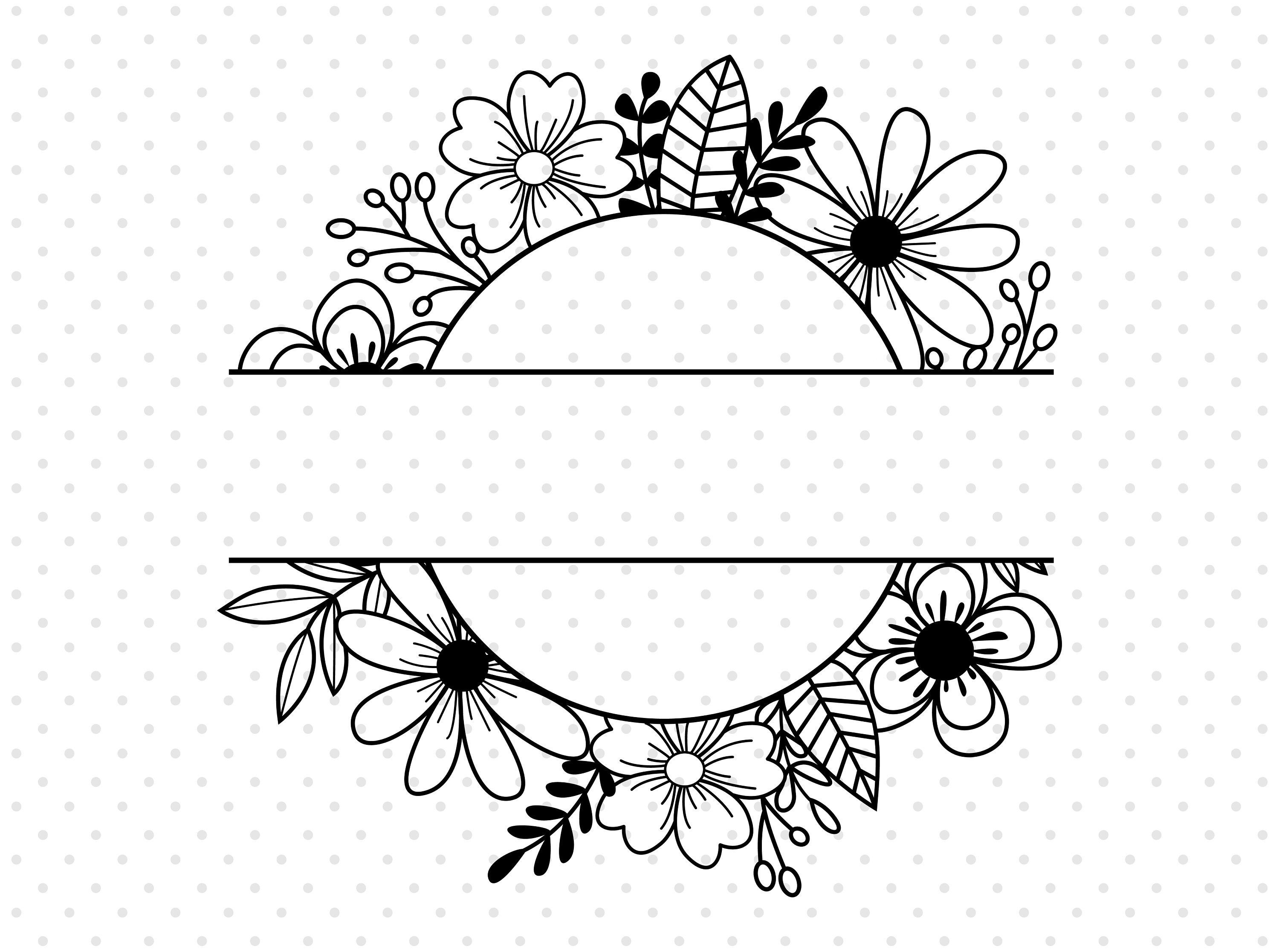 Flower Svg Flower Wreath Svg Flower Border Svg Floral Frame - Etsy