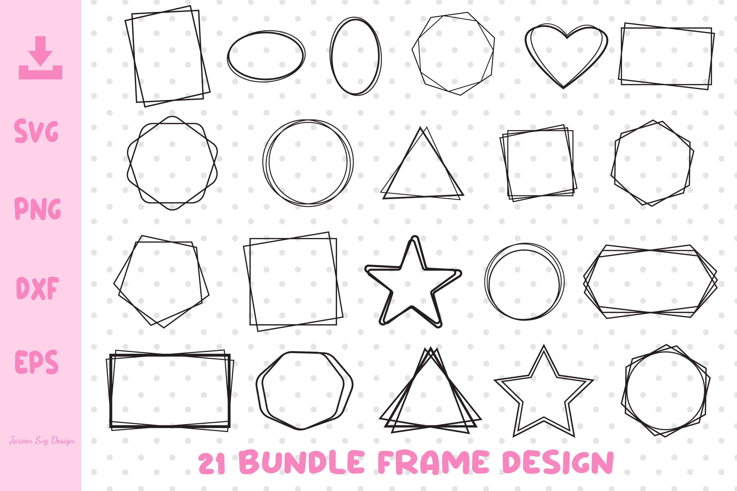21double Frame Svg Bundle, Frame Svg, Square Frame Bundle, Double ...
