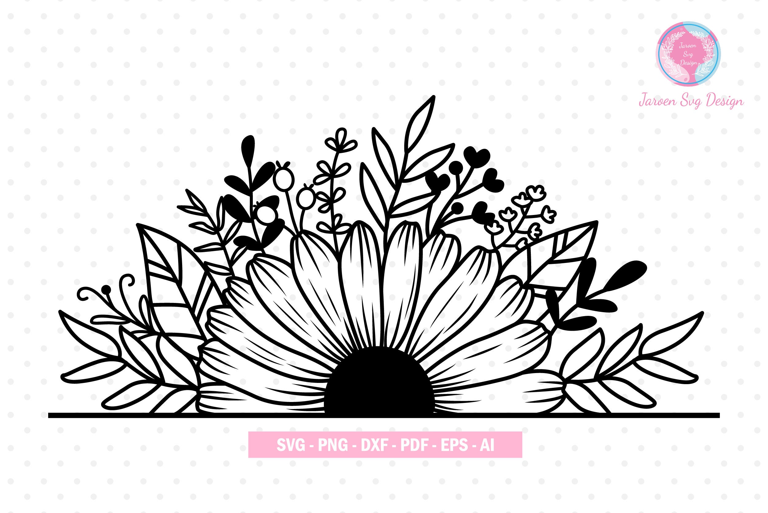 Flower Svg Files, Daisy Flower Monogram Svg, Daisy Svg, Daisy Flower ...