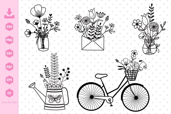 Flower Svg Bundle Flower Svg Flower Bouquet Svg - Etsy