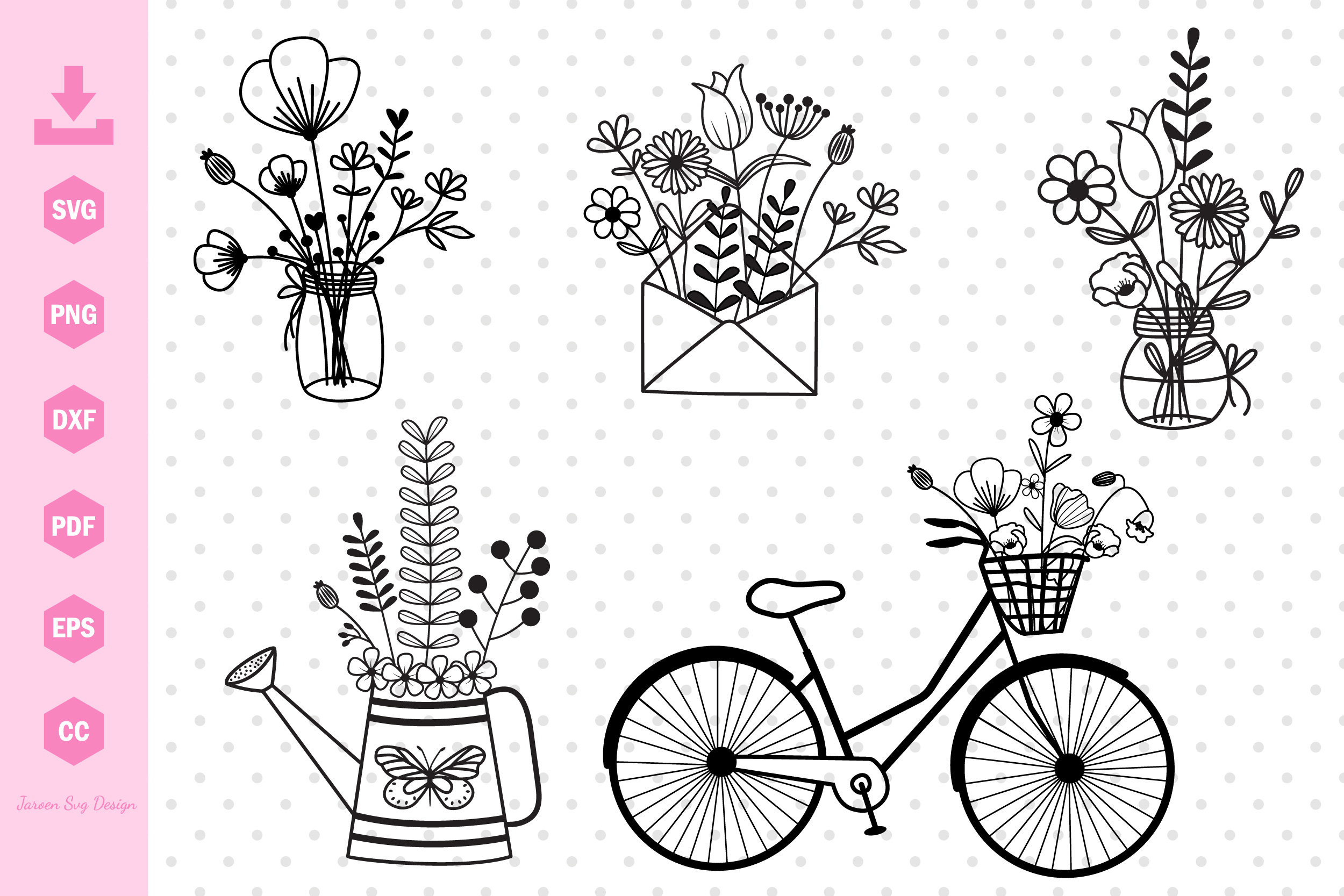 Flower Svg Bundle, Flower Svg, Flower Bouquet Svg, Flowers,wildflower ...