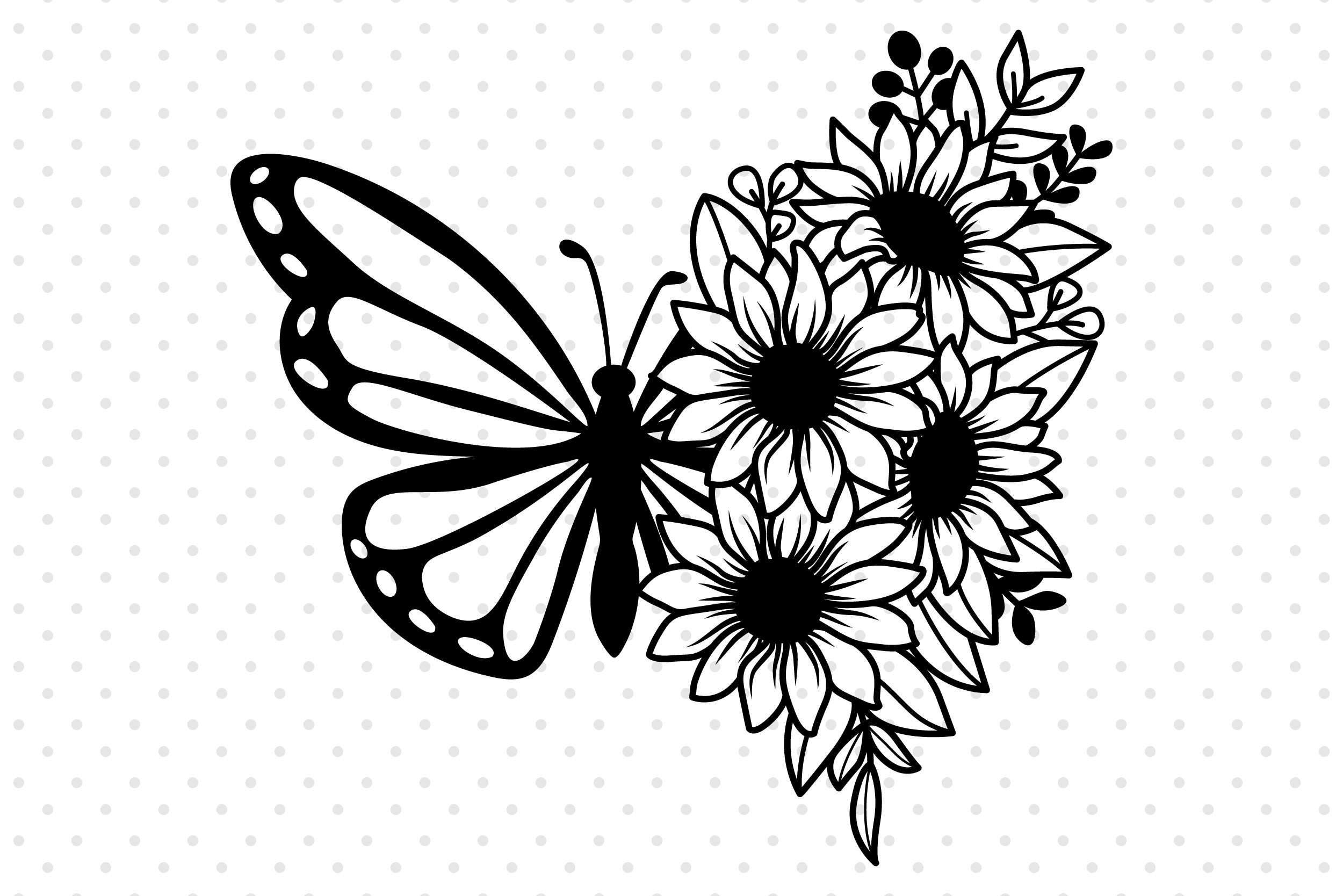 Butterfly With Flower svg Butterfly Svg Floral Butterfly - Etsy Polska