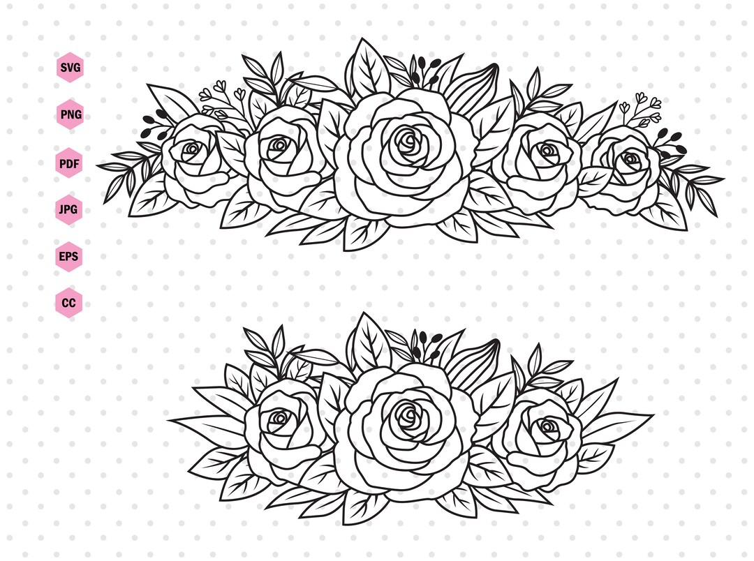 Flower SVG, Flower Wedding Svg, Flower Bouquet Svg, Rose Svg Cut Files ...