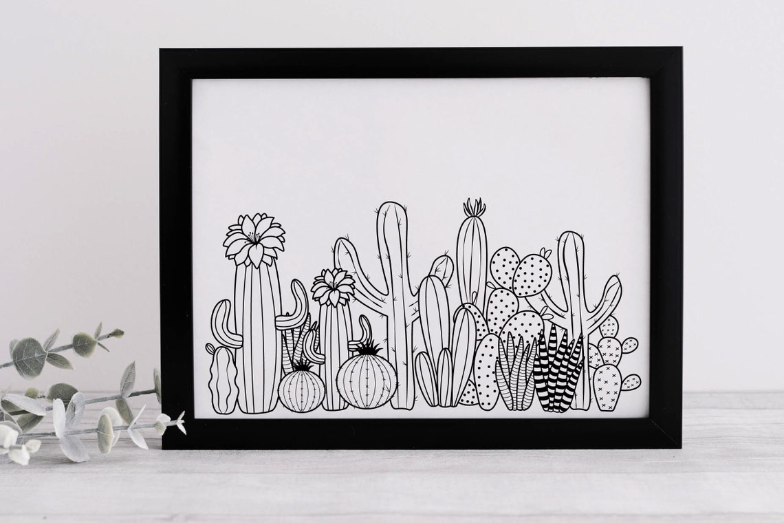 Cactus Svg Cactus Border Svg Cactus Svg Clipart Succulent - Etsy