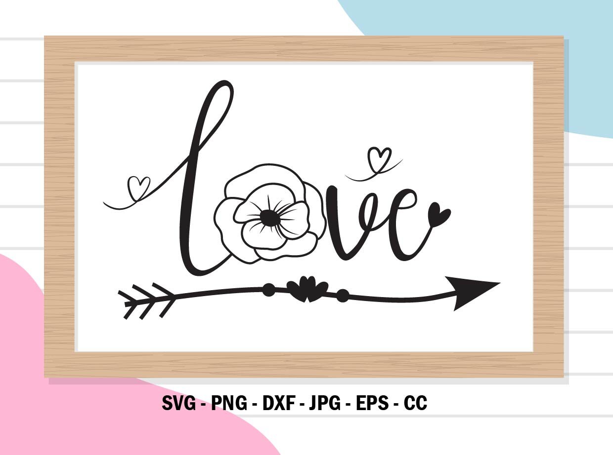 Love Heart SVG Love Flower Svg Love SVG Heart Valentine - Etsy