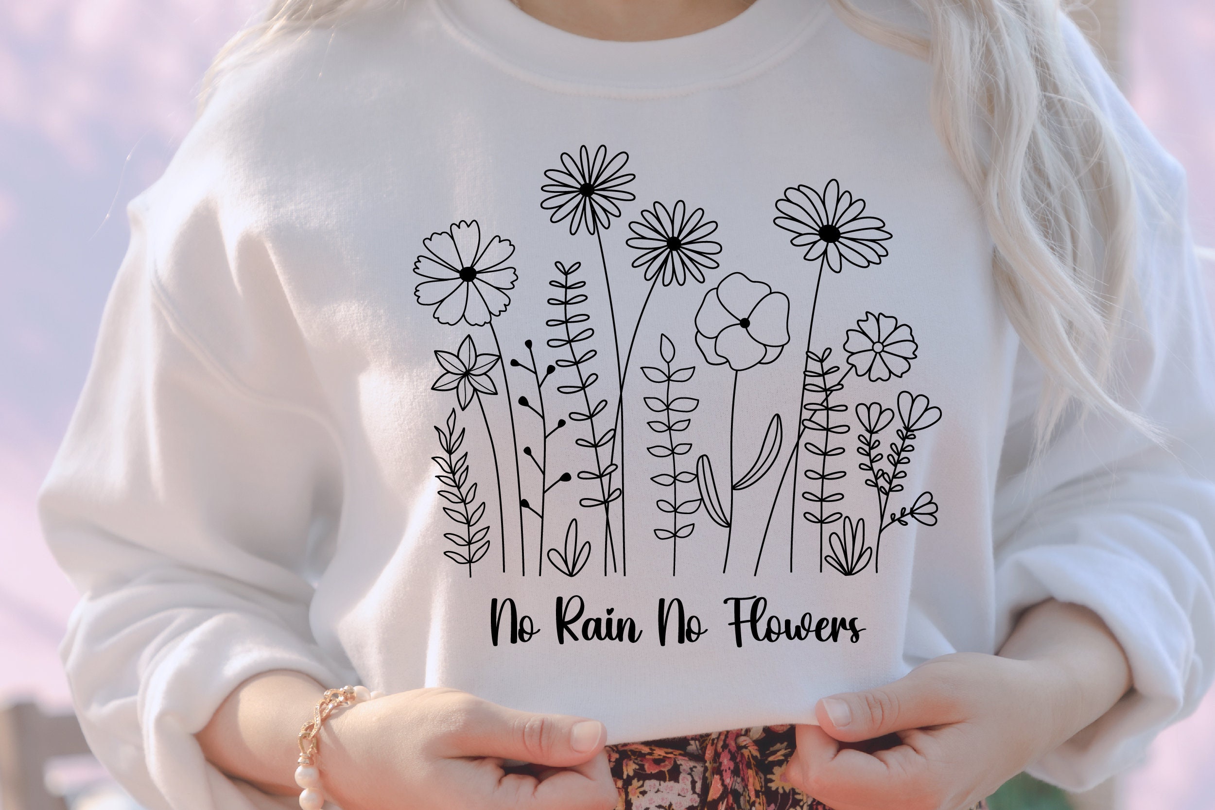 Wildflower Svg Files, Flower Svg, No Rain No Flowers Svg, Wild Flower ...