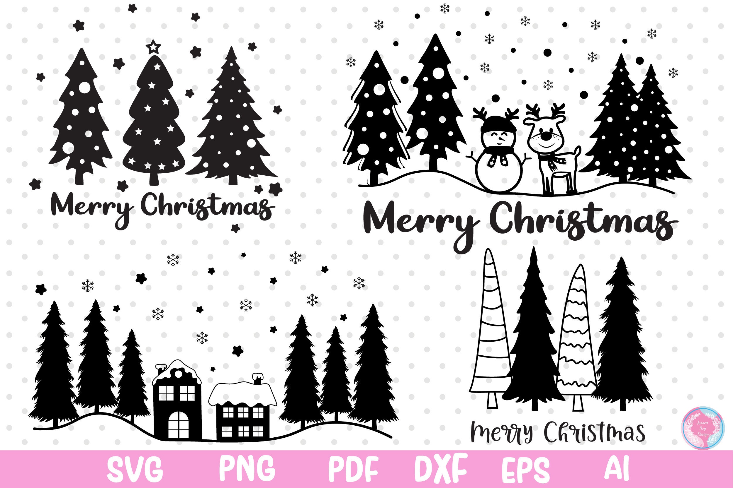 Merry Christmas Tree Svg Bundle. Christ Svg Bundla Svg. Merry Christmas ...