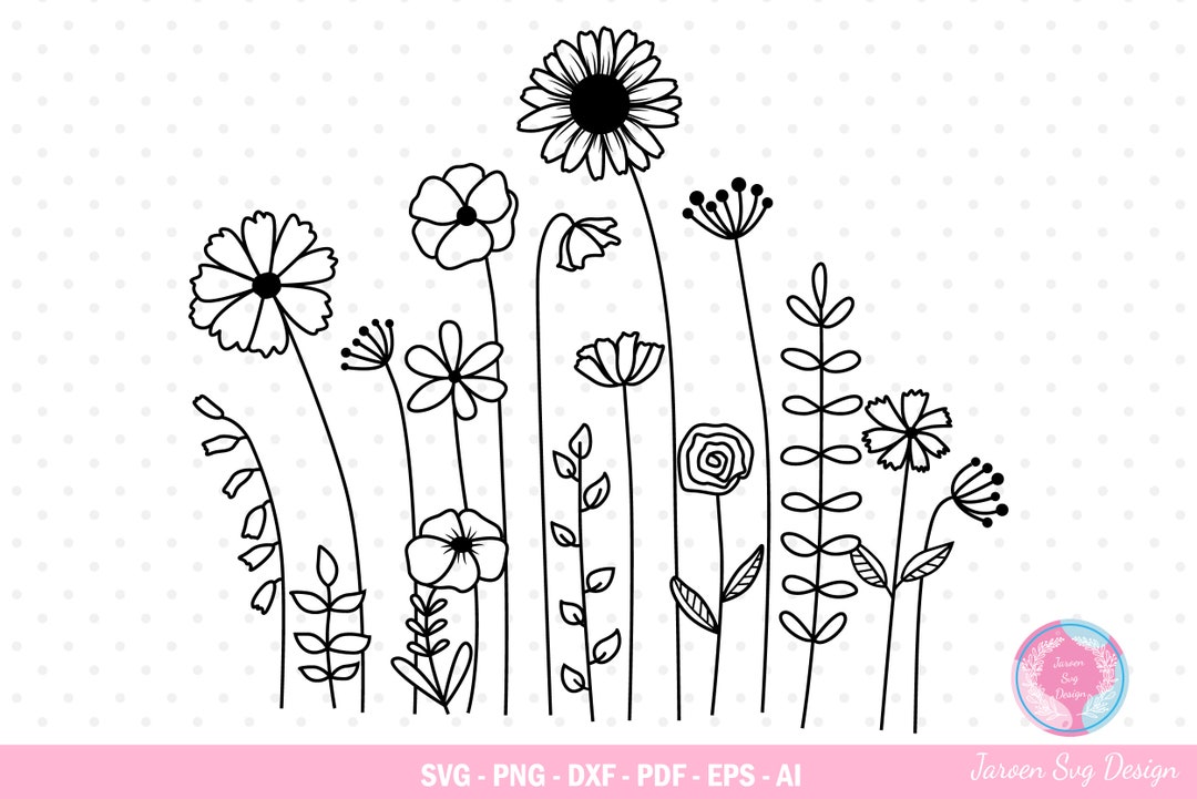 Flower Svg, Wildflower Blooms Svg, Wildflower Shirt Svg, Flower Clipart ...