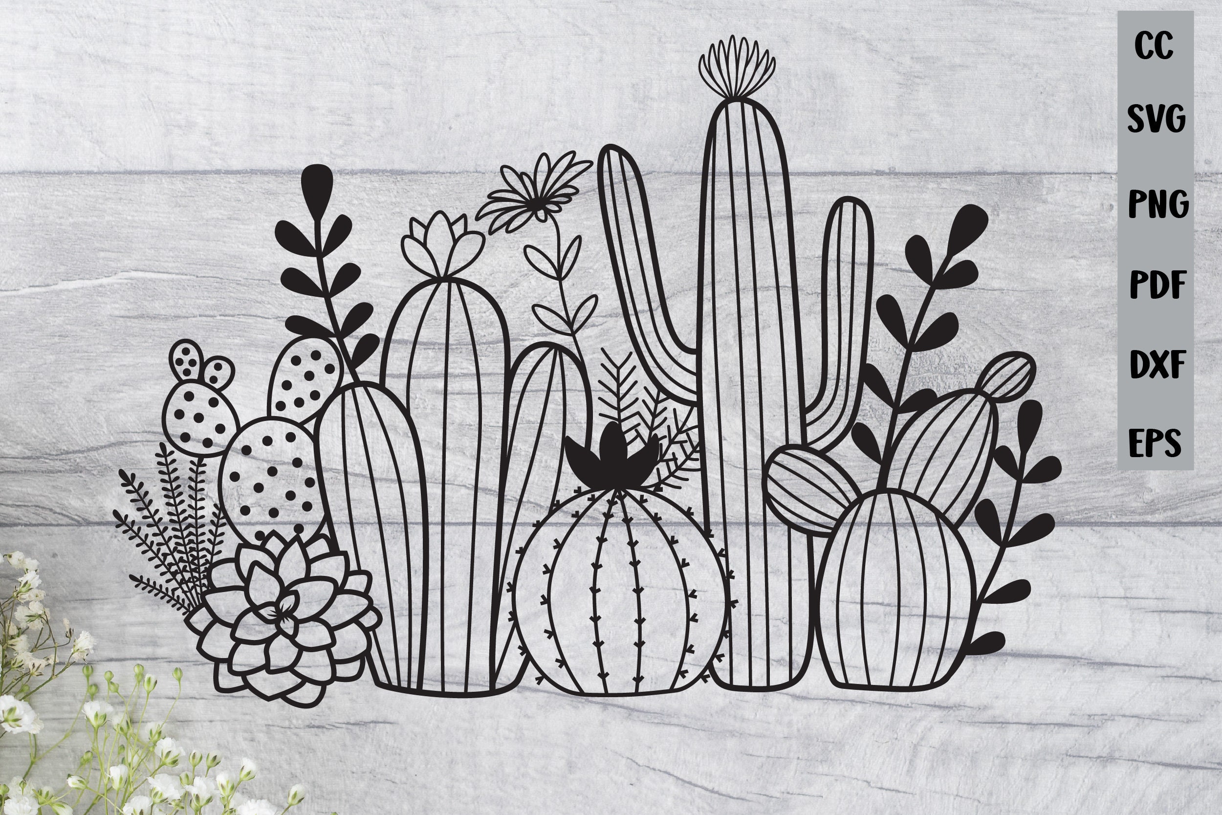 Cactus Svg Cactus Flower Svg Cactus Svg Clipart Succulent - Etsy