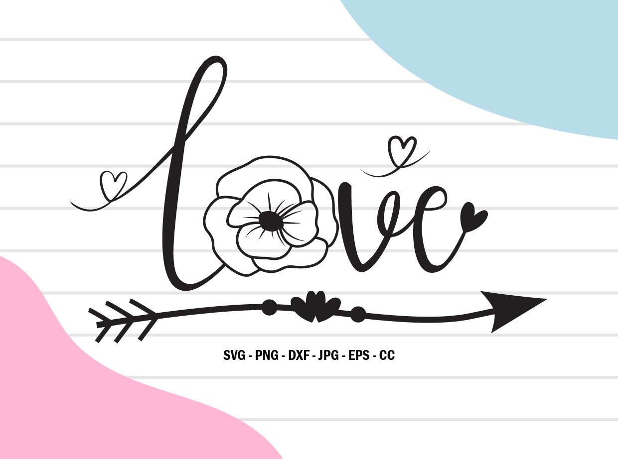 Love Heart SVG Love Flower Svg Love SVG Heart Valentine - Etsy