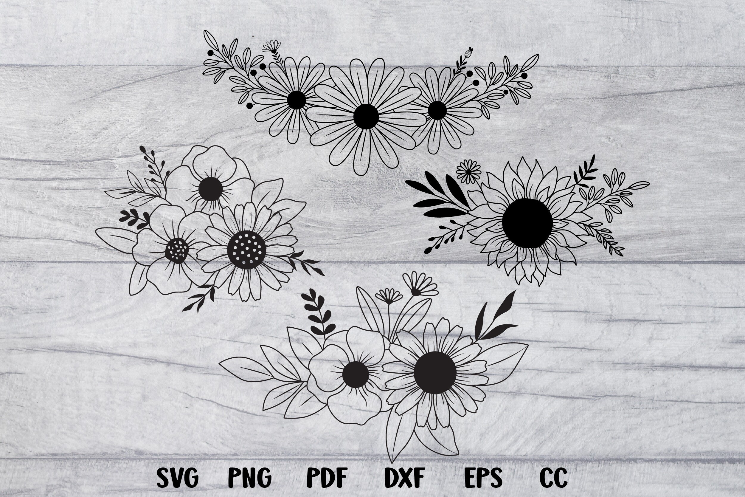 Flower Svg Bundle Flower Svg Flower Bouquet Svg Flowers - Etsy