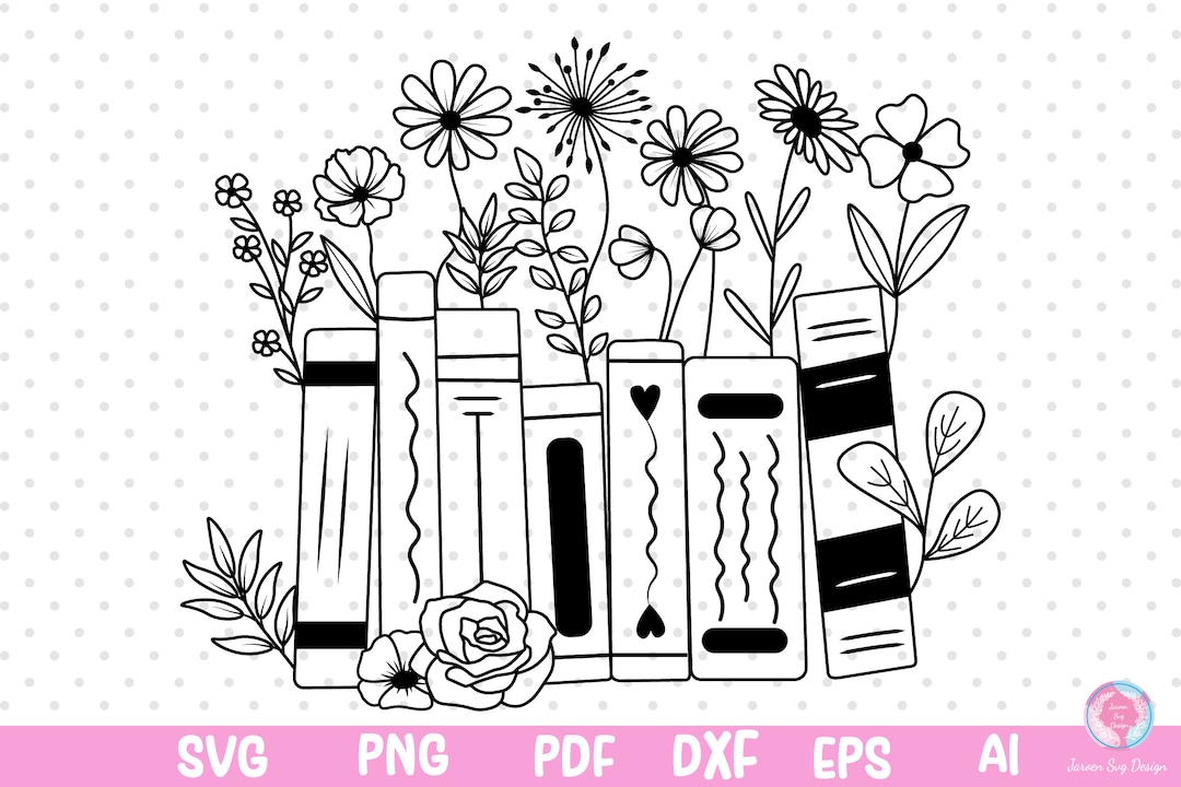 Book Flower Svg Design, Book Svg, Floral Book Svg, Reading Book Svg ...