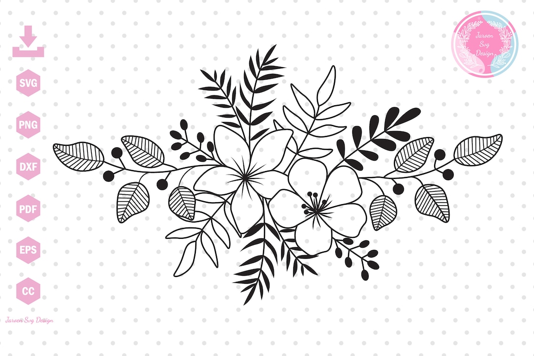 Flower Svg, Floral Bouquet Svg, Floral Bouquet Png, Flower Svg, Floral ...