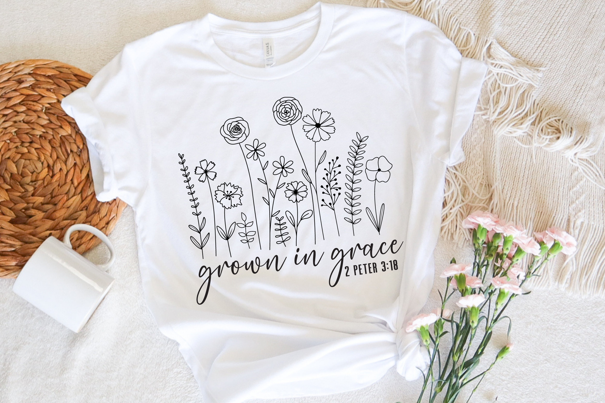 Grown in Grace Svg, Wildflower Svg, Flower Grown in Grace Svg, Faith ...