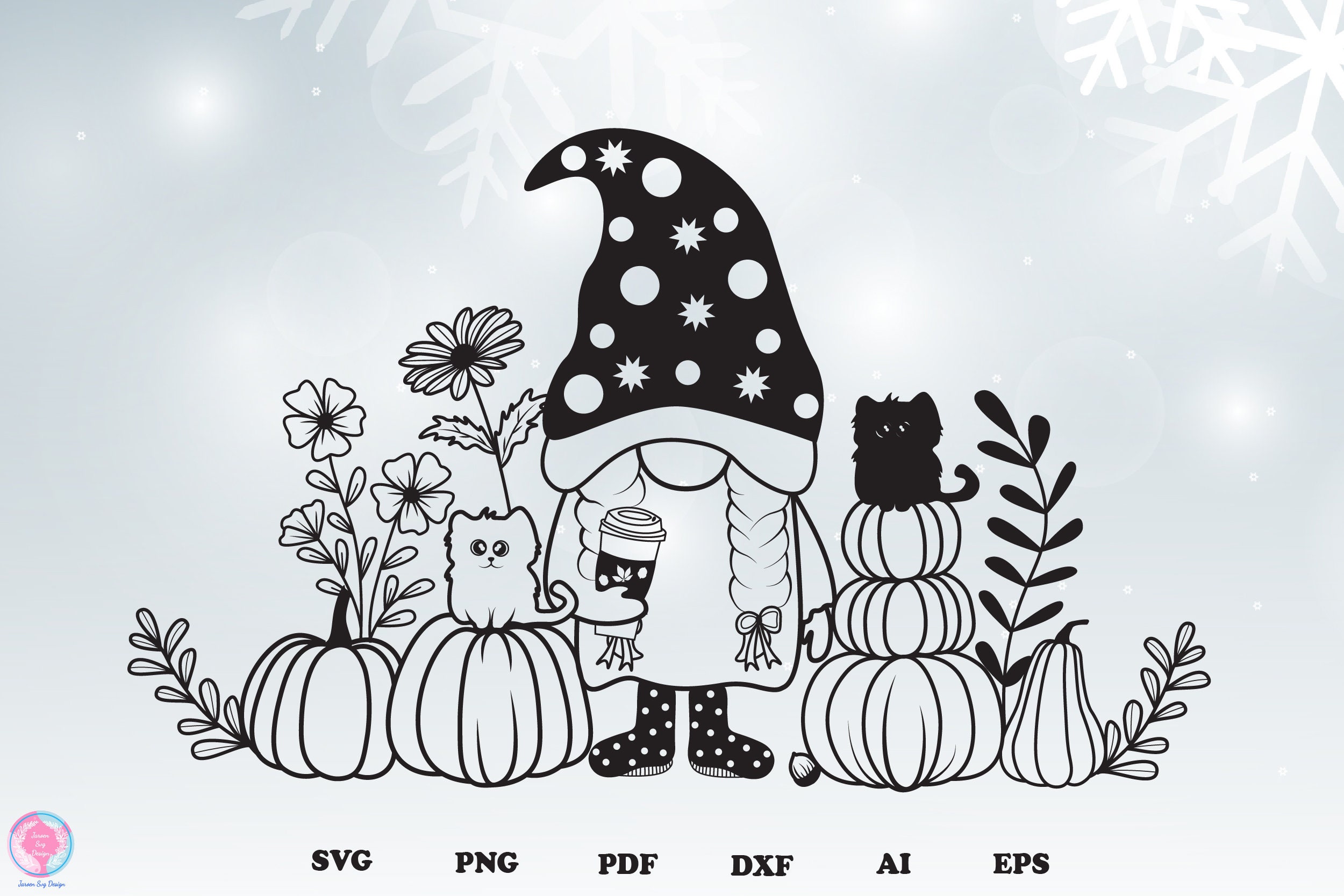 Fall Gnome Svg Gnome Png. Gnome Clipart Pumpkin Svg Gnome - Etsy
