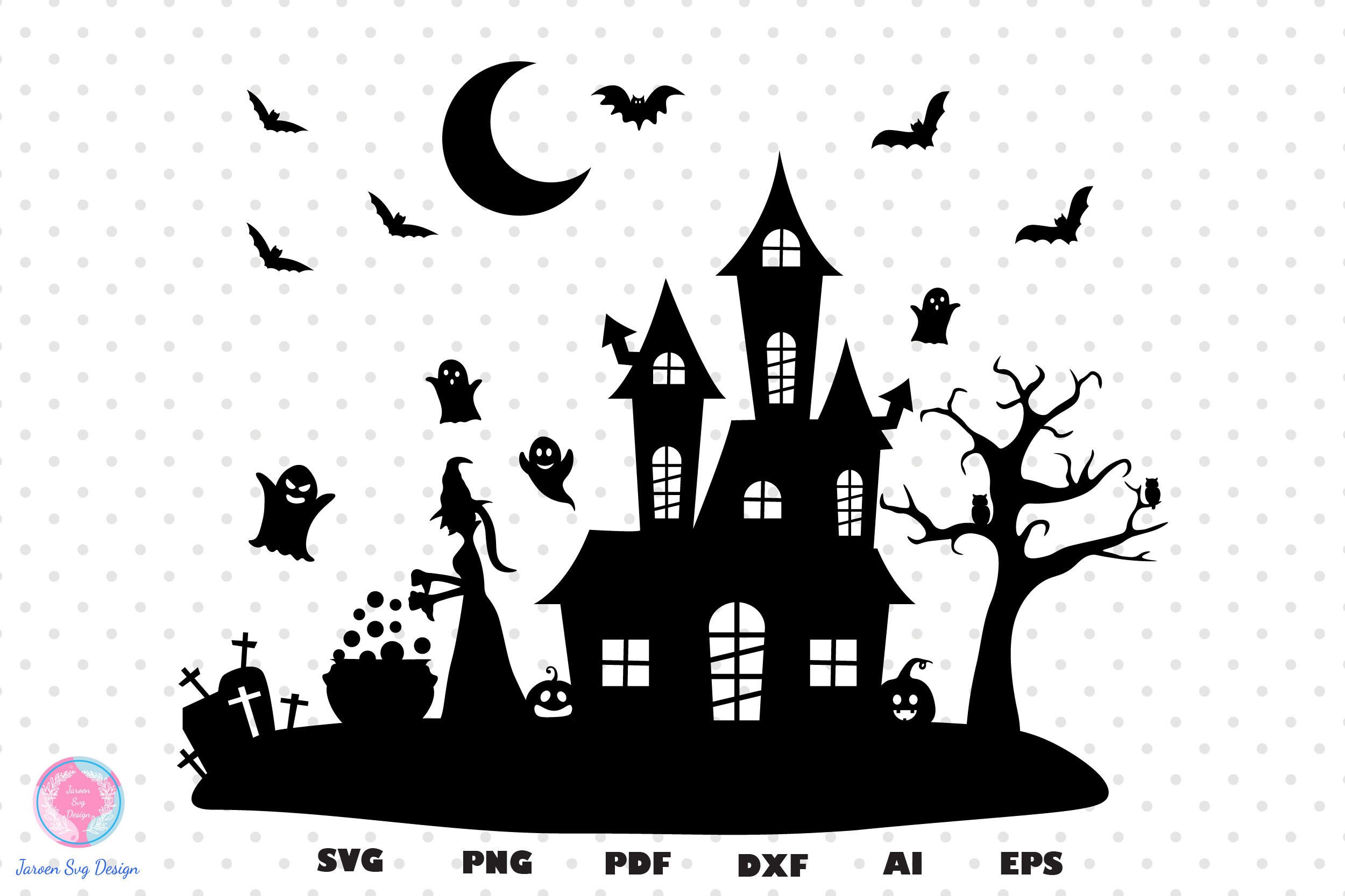 Haunted House Svg Halloween Svg. Halloween Cut File for - Etsy