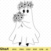 Cute Flower Ghosts Bundle PNG ONLY Digital Download, Cricut Silhouette ...