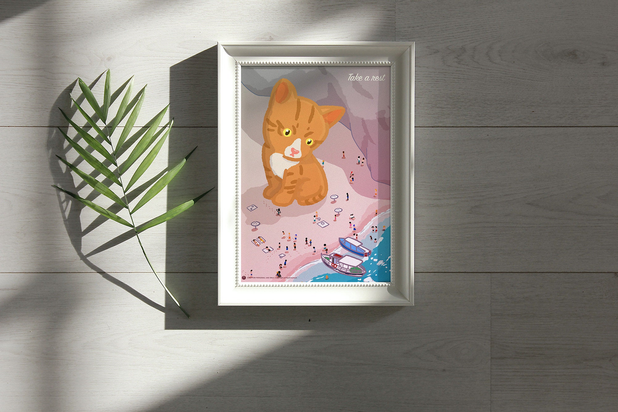 Take a Rest : Illustration, Cat Illust, Printable Poster, Digital ...